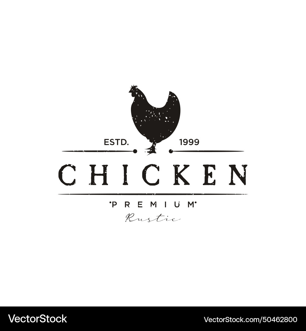 Chicken logo design vintage broiler Royalty Free Vector