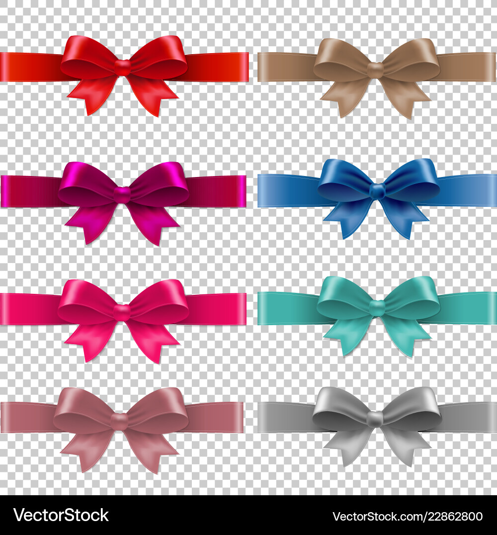 Color bows isolated transparent background Vector Image
