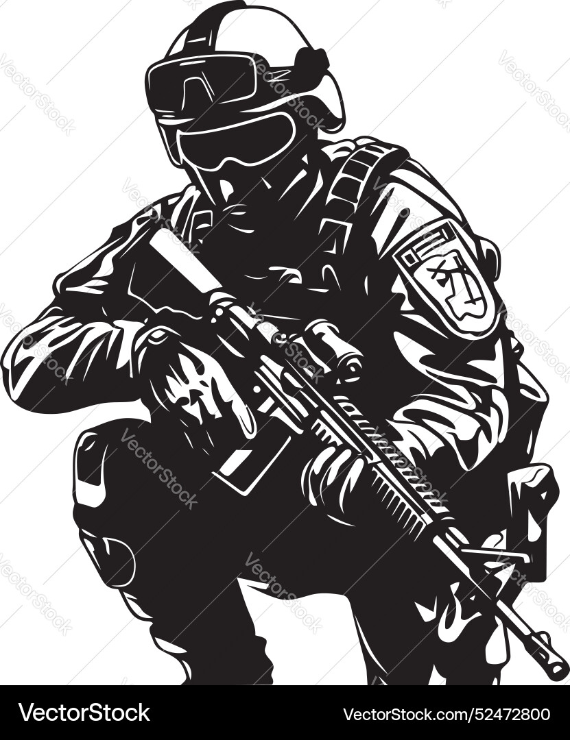 Combat guardian elegant design for soldier Vector Image