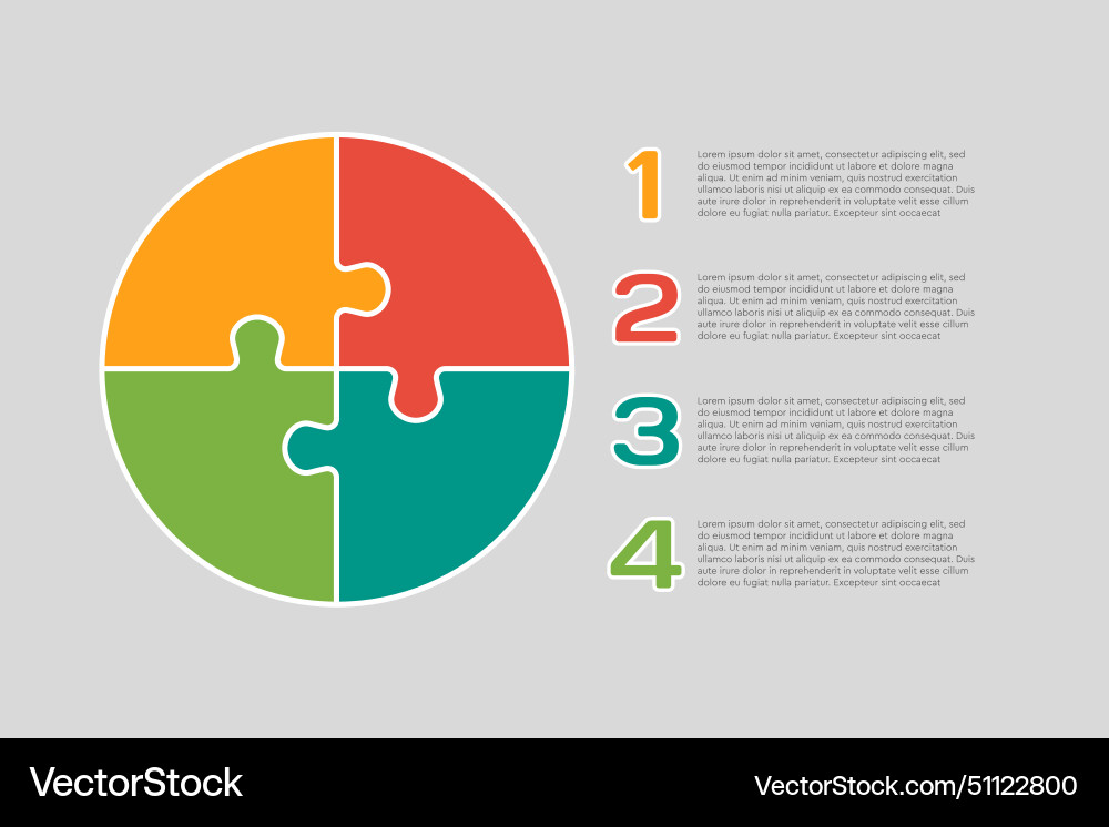 Diagram infographic timeline circle puzzle jigsaw Vector Image