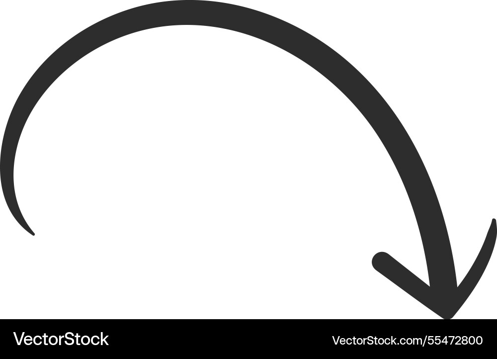 Downward Curved Arrow Royalty Free Vector Image