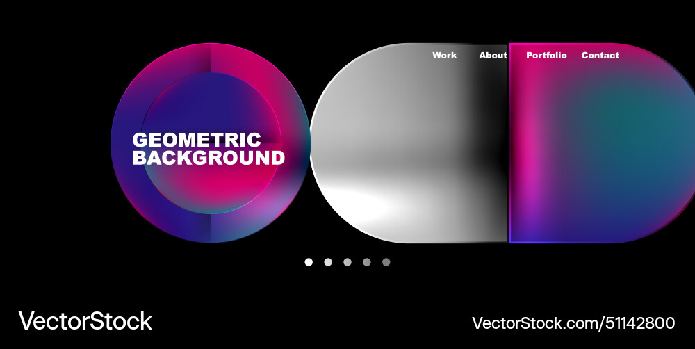 Geometric abstract glassmorphism with circles and Vector Image