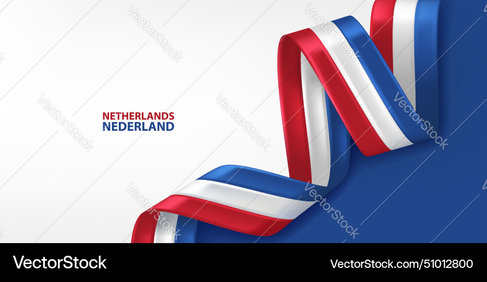 Netherlands Flag Ribbon Royalty Free Vector Image