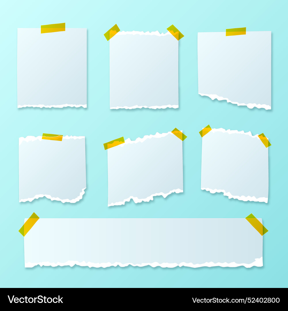 Realistic torn papers collection Royalty Free Vector Image