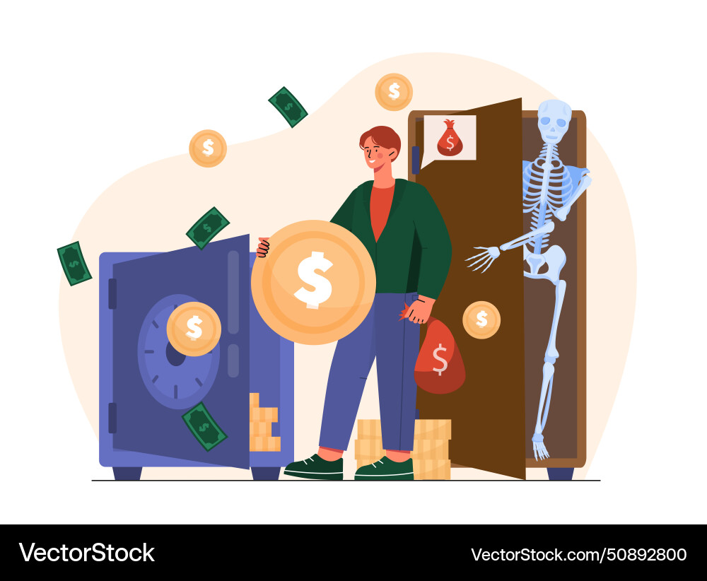 Rich man with secret Royalty Free Vector Image