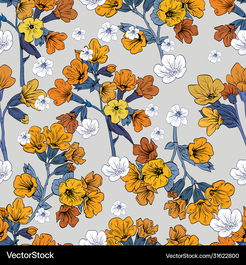Seamless floral ornament pattern backgrounds Vector Image