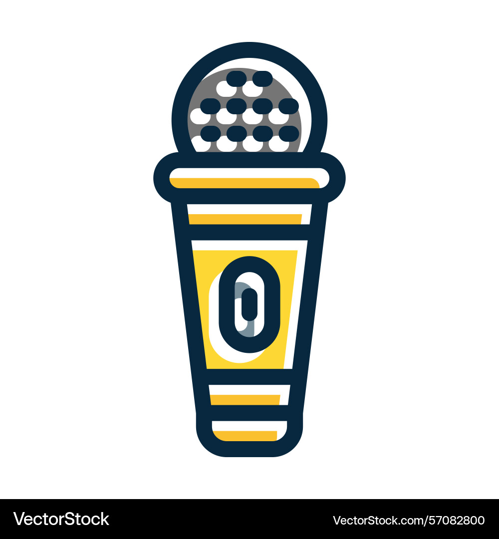 Toy mic thick line filled dark colors icons Vector Image