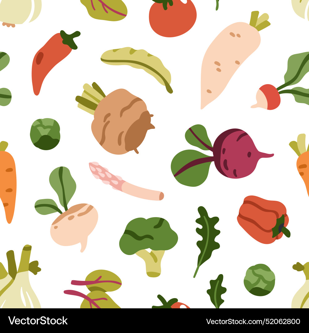 Vegetables seamless pattern farm harvest Vector Image