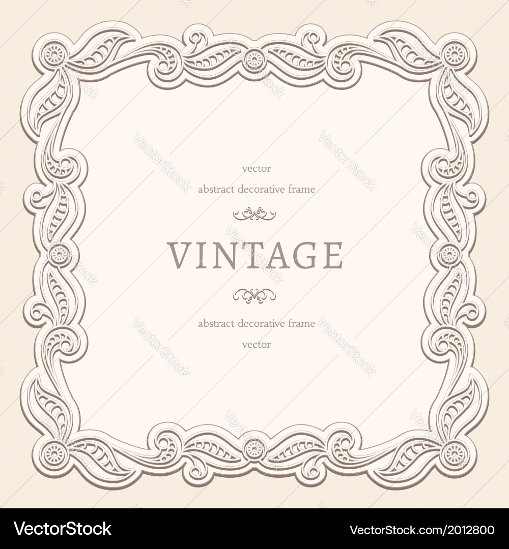 Vintage square frame Royalty Free Vector Image