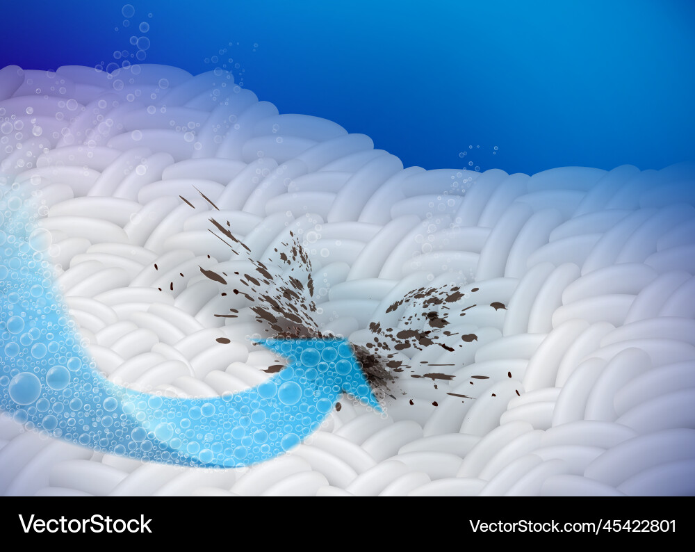 Air bubble stain removal fabric fiber Royalty Free Vector