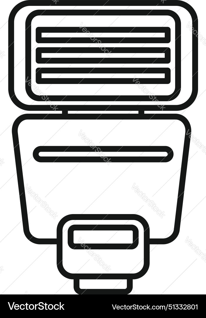 Black and white line art of a camera flash Vector Image
