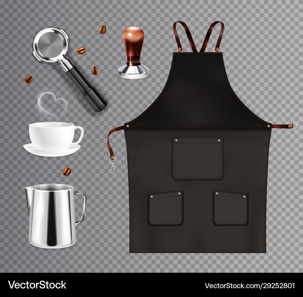 Coffee barista transparent set Royalty Free Vector Image
