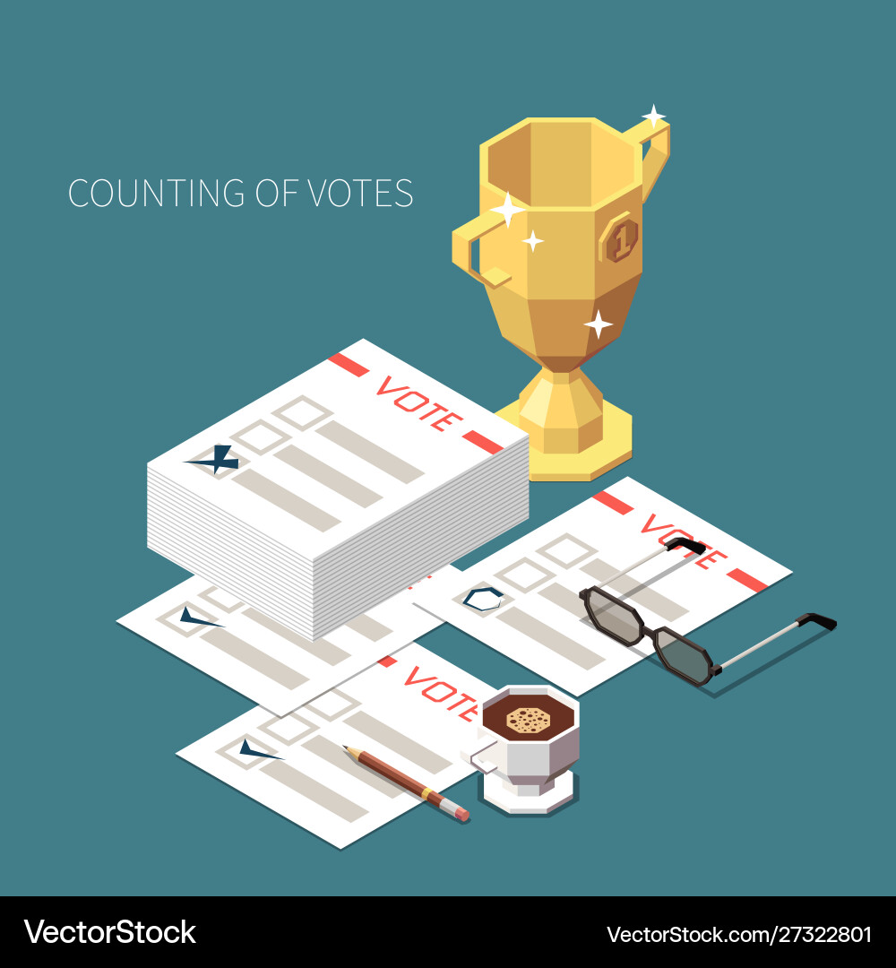 Counting of votes isometric background Royalty Free Vector