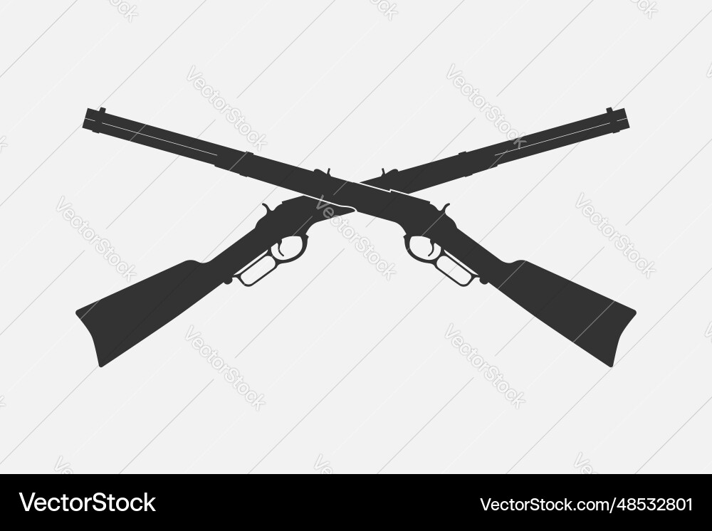 Crossed Winchester Rifles Royalty Free Vector Image