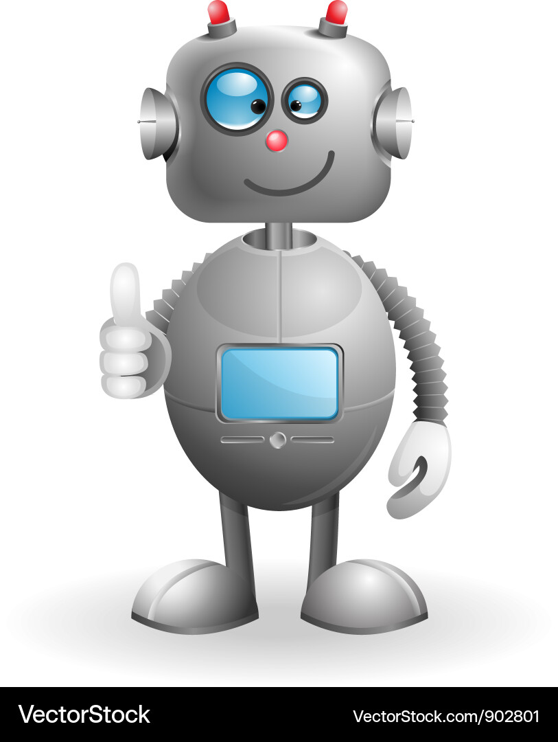 Cute Cartoon Robot Royalty Free Vector Image - VectorStock