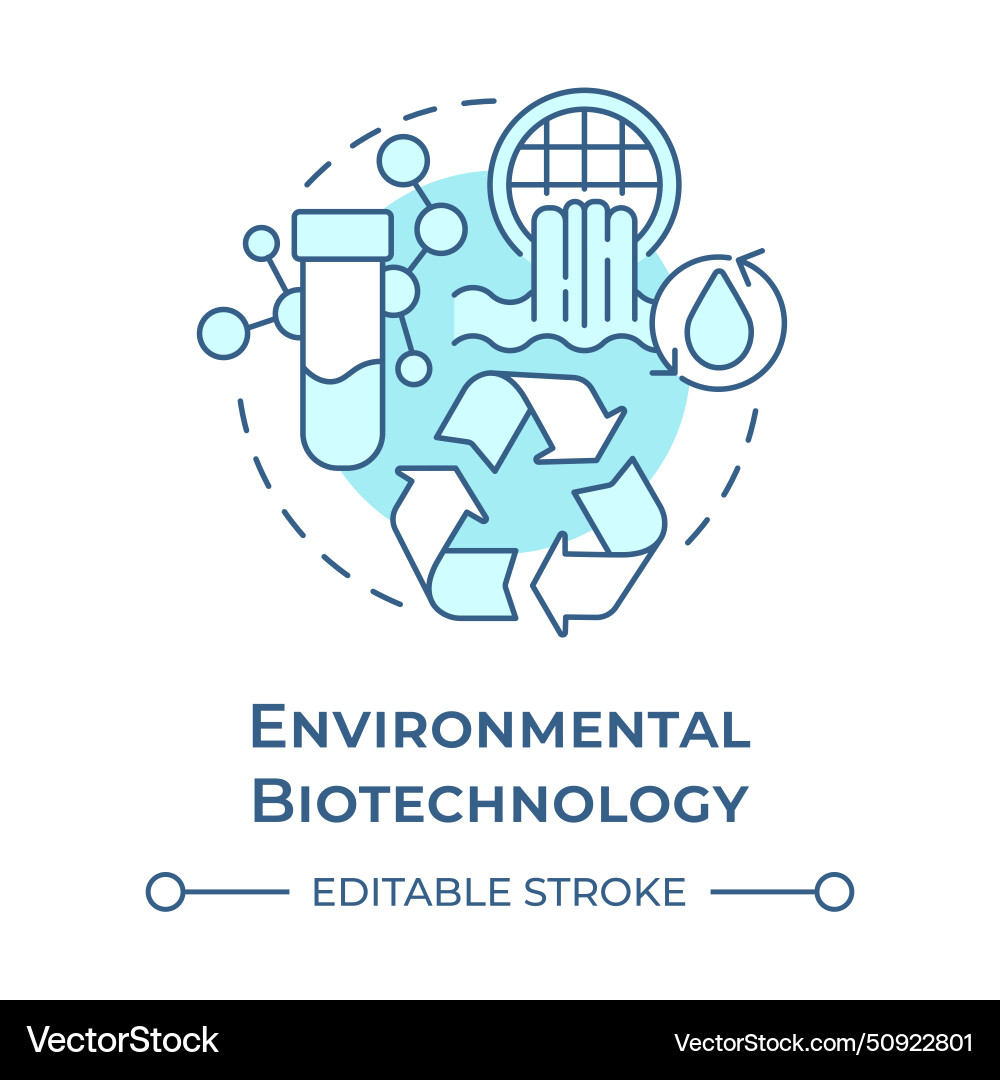 Environmental biotechnology soft blue concept icon