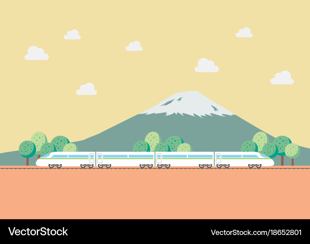 High speed train with nature background Royalty Free Vector