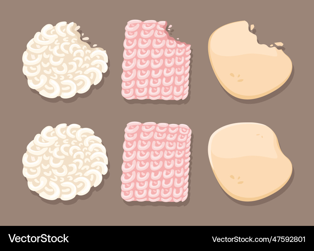 Kerupuk is indonesian crackers symbol set Vector Image