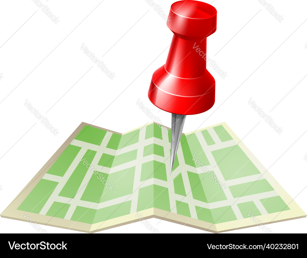 Map and pin Royalty Free Vector Image - VectorStock