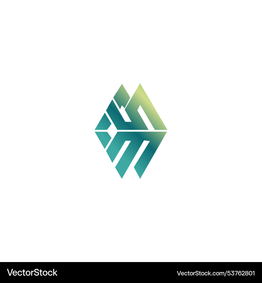 Minimalist letter m logo design Royalty Free Vector Image