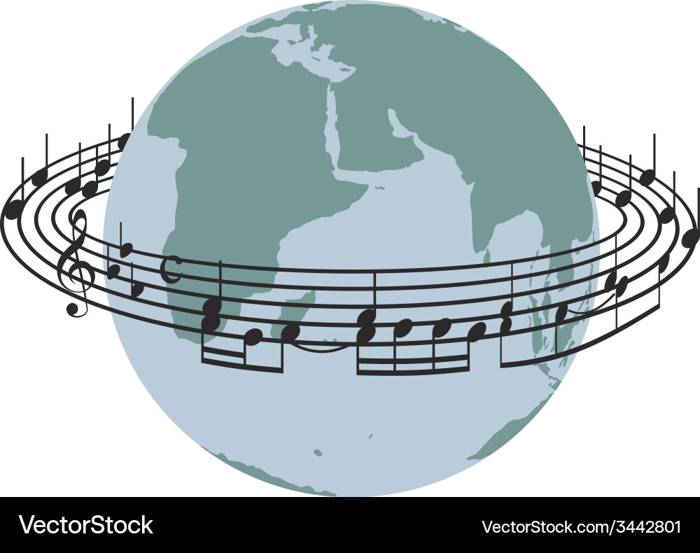 Musical Earth Stave Royalty Free Vector Image - VectorStock
