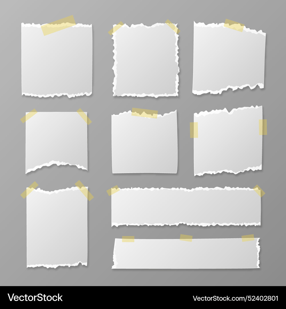 Realistic torn papers collection Royalty Free Vector Image