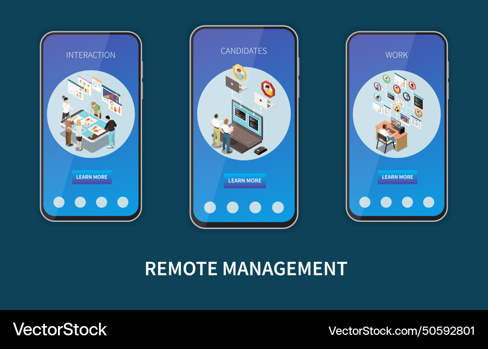 Remote management set Royalty Free Vector Image