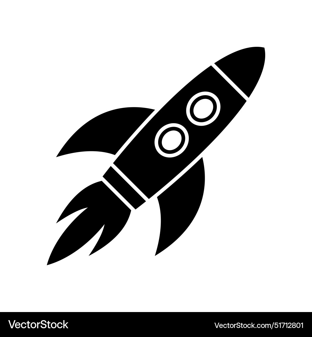 Rocket fly icon space travel project start up Vector Image