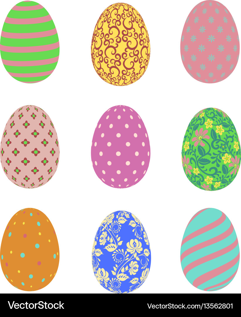 Set of easter eggs Royalty Free Vector Image - VectorStock