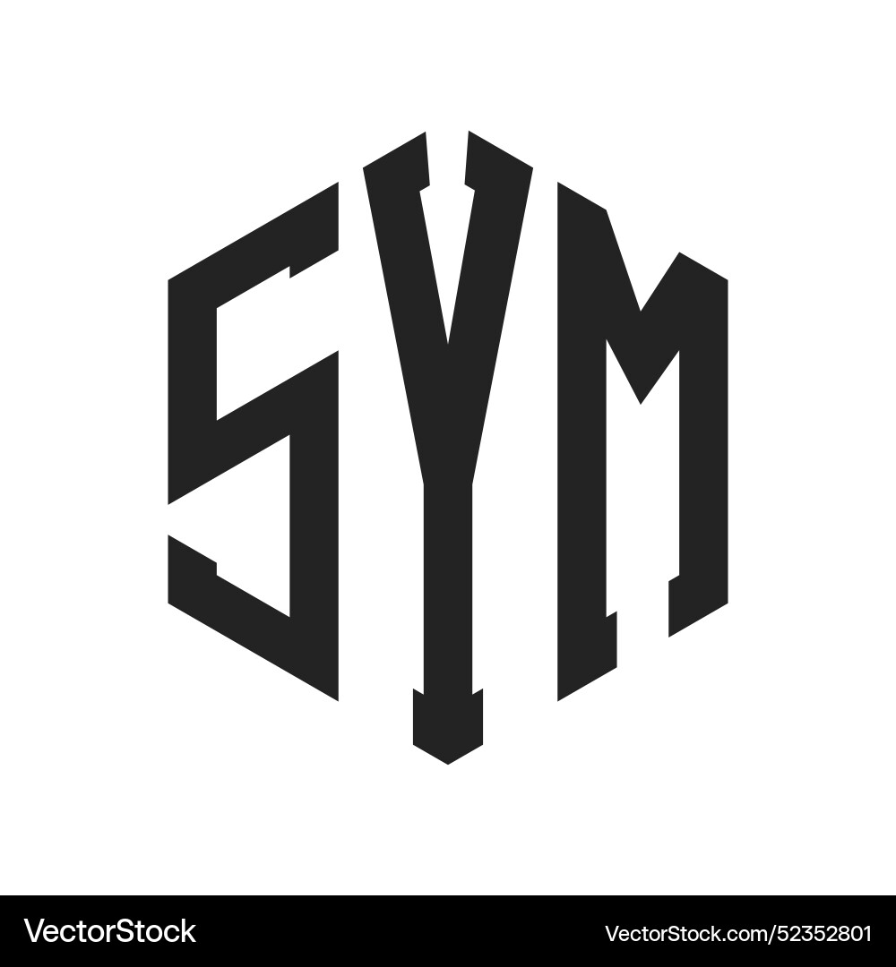 Sym logo design initial letter monogram Royalty Free Vector