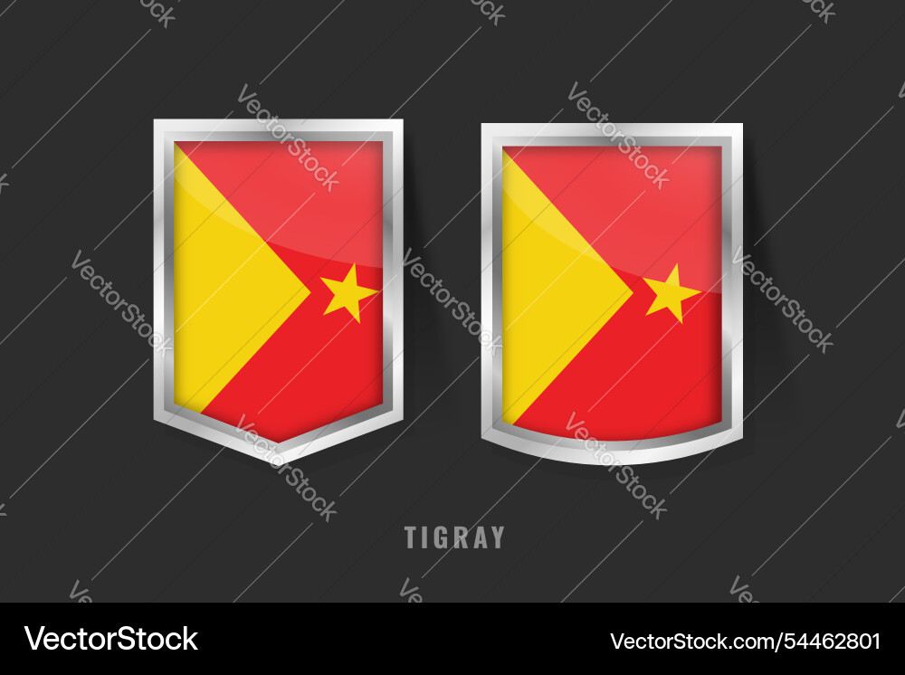 Tigray label logo badge Royalty Free Vector Image