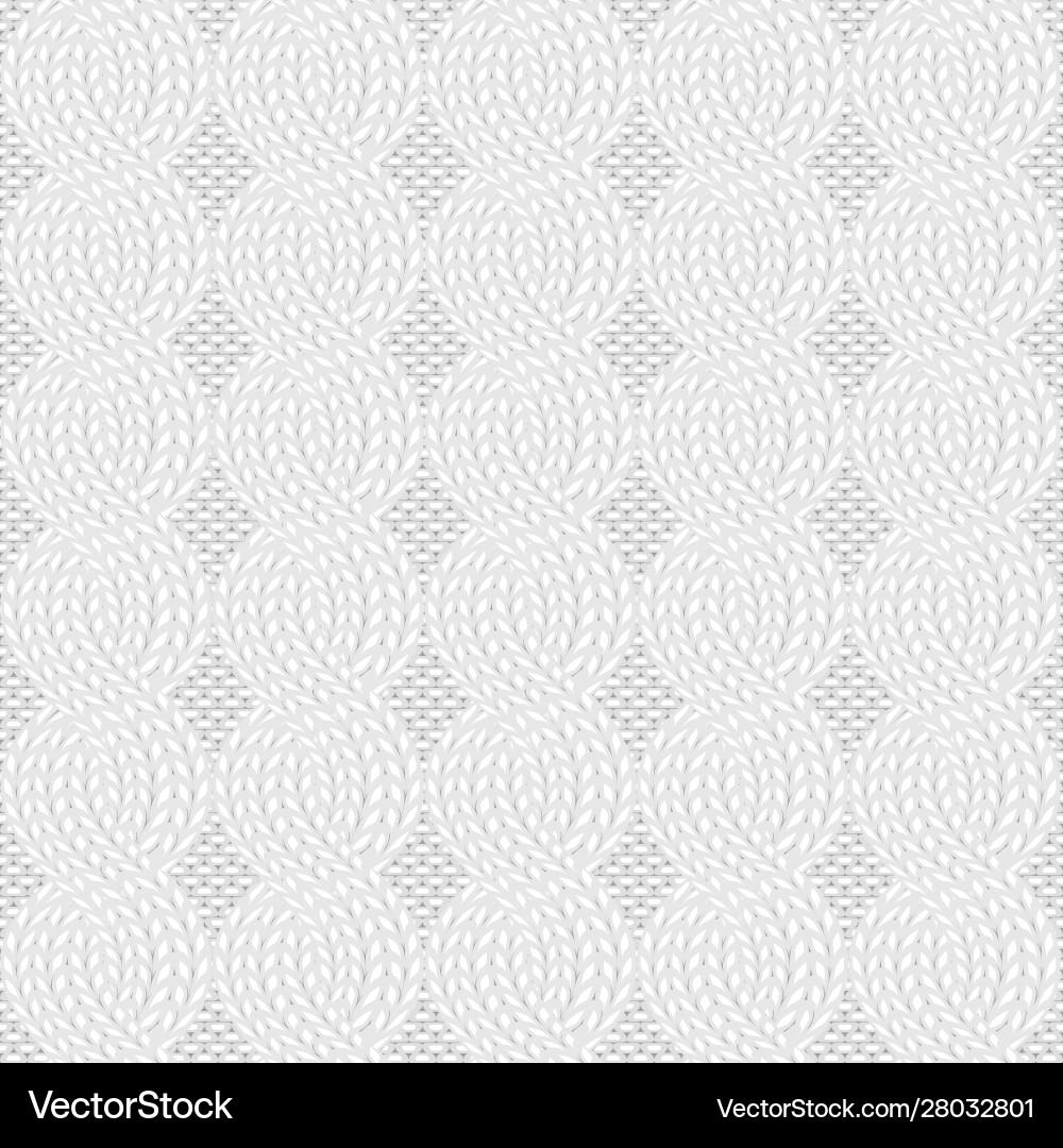 White Cable Knit Pattern Royalty Free Vector Image