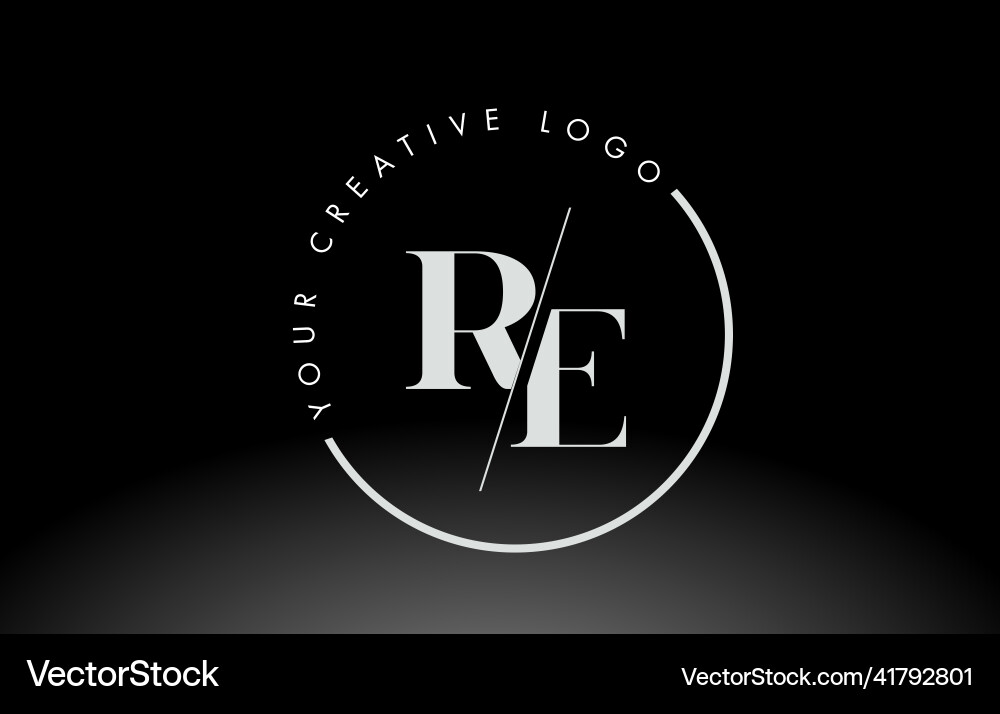 White re serif letter logo design with creative Vector Image