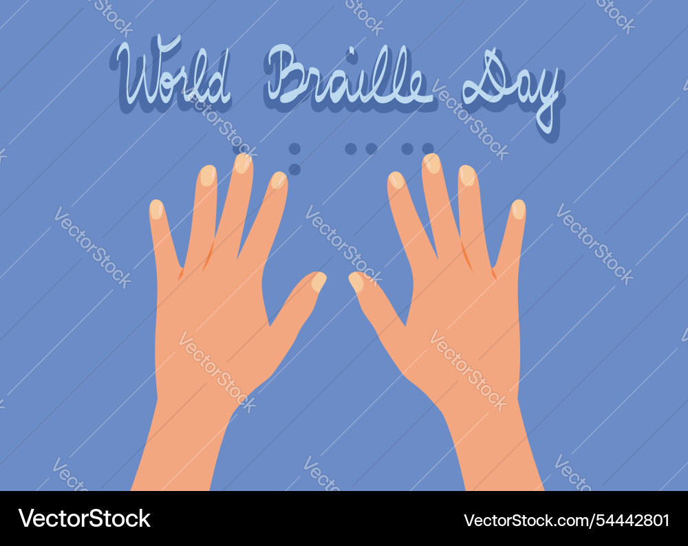 World braille day celebration awareness poster Vector Image