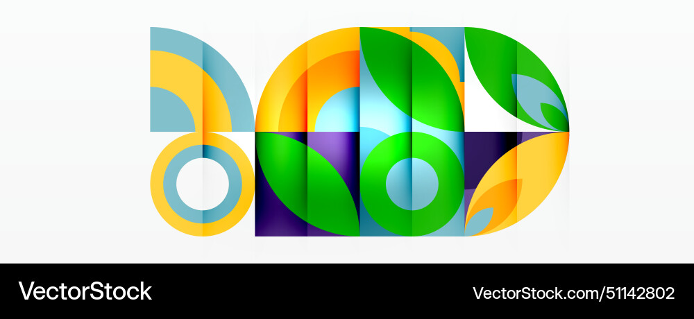A colorful geometric design with circles and Vector Image