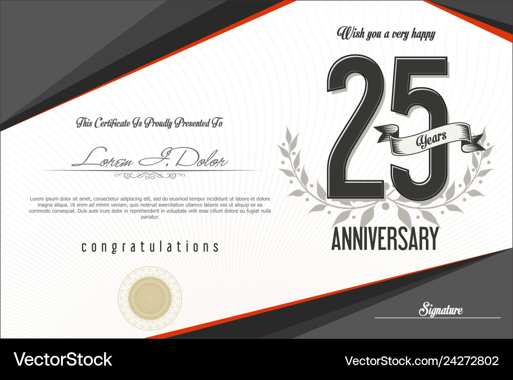 Anniversary-retro-vintage-background-25-years Vector Image
