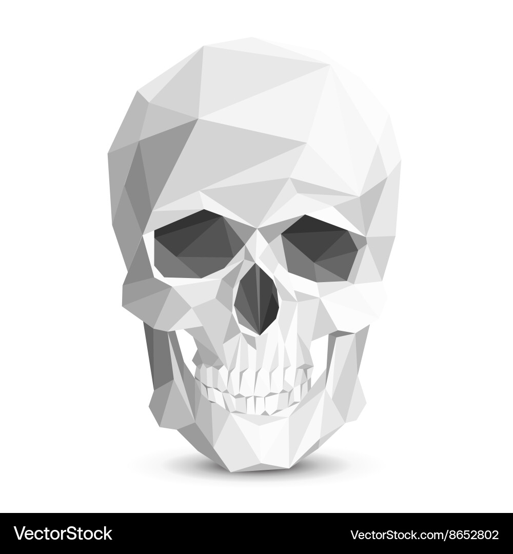 Colorful geometric low poly skull Royalty Free Vector Image