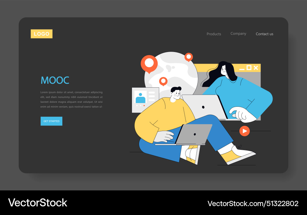 Continuous learning mooc concept Royalty Free Vector Image