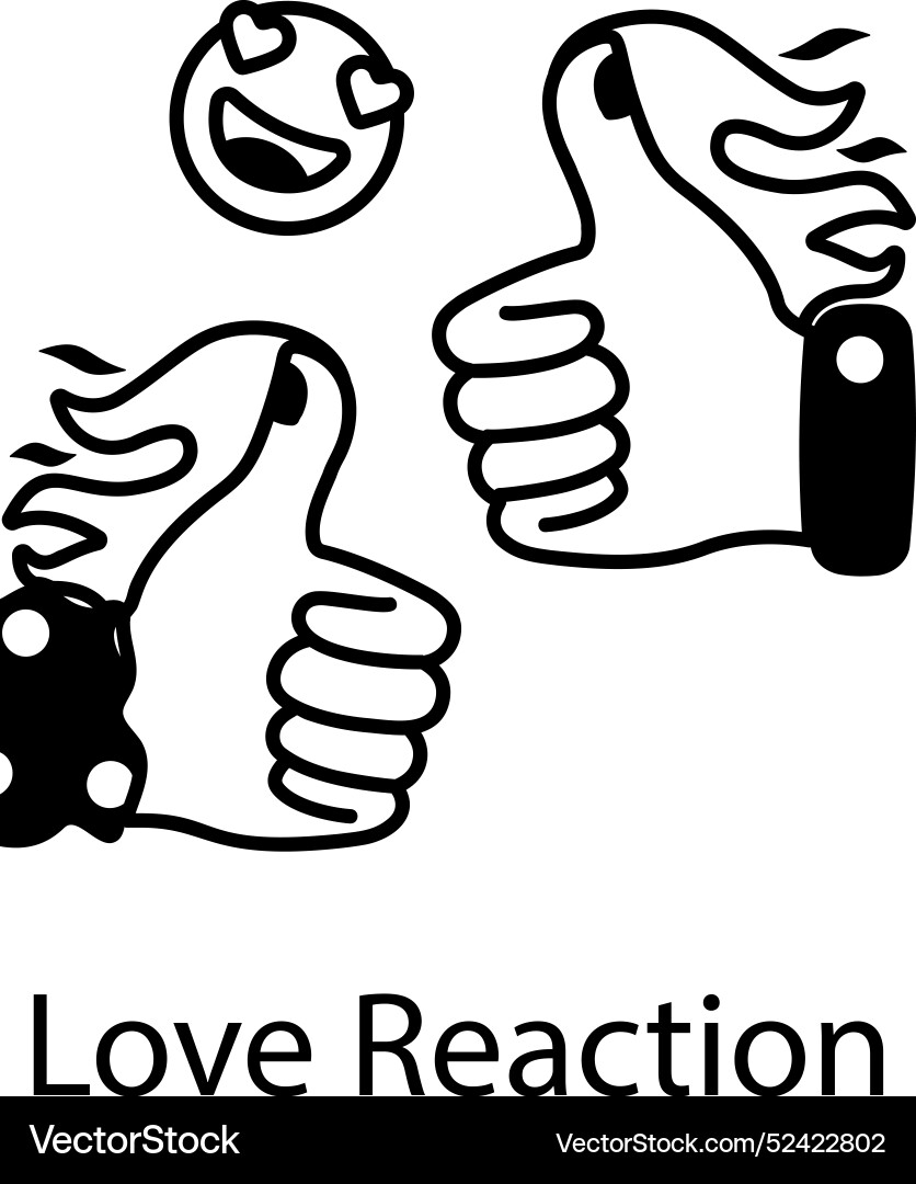 Love reaction Royalty Free Vector Image - VectorStock