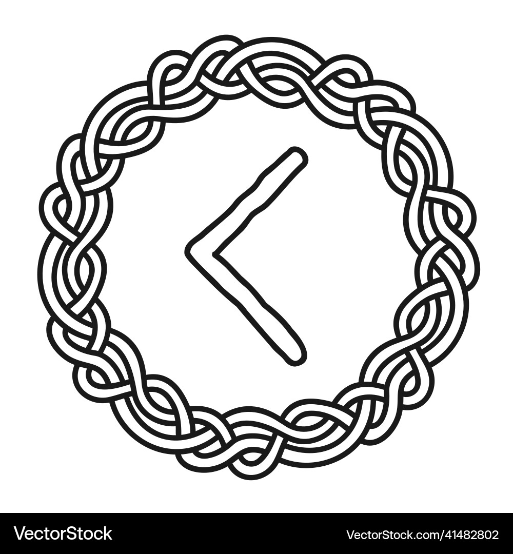 Rune kenaz kanu in a circle - an ancient Vector Image