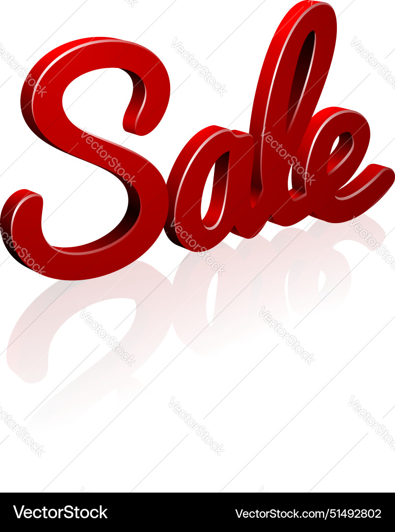 Sale red 3d sign Royalty Free Vector Image - VectorStock