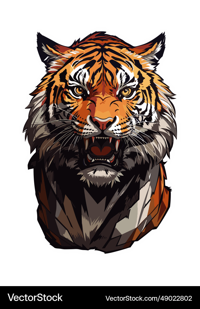 Tiger head art Royalty Free Vector Image - VectorStock