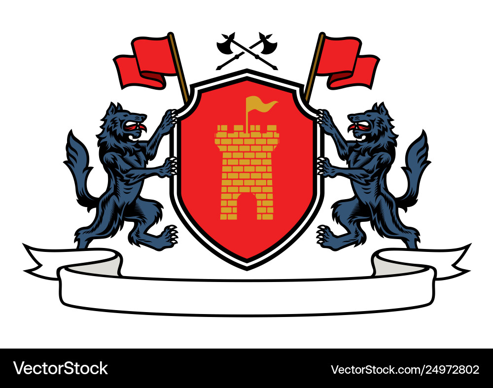 Wolf heraldry in coat arms style Royalty Free Vector Image
