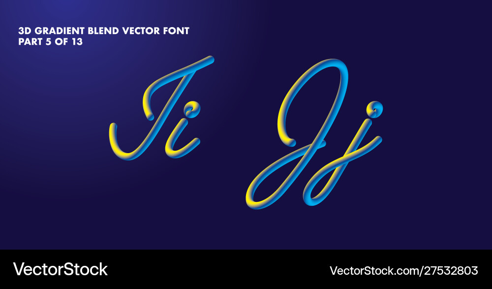 3d blend font Royalty Free Vector Image - VectorStock