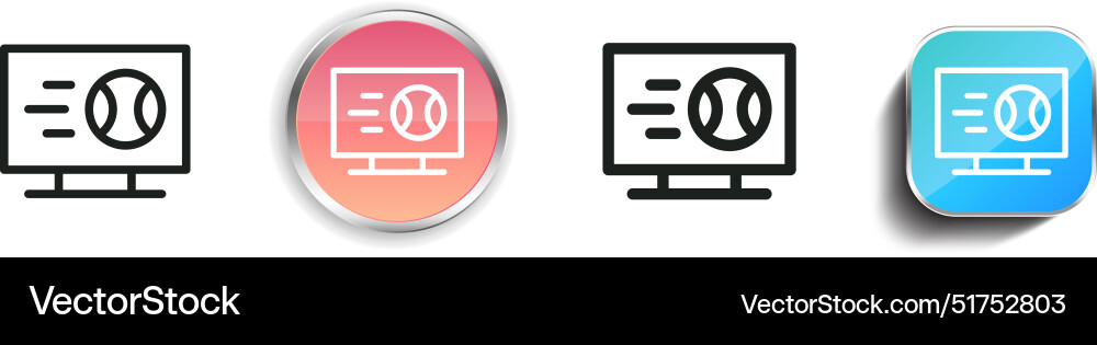 Baseball icon thin linear regular and button Vector Image