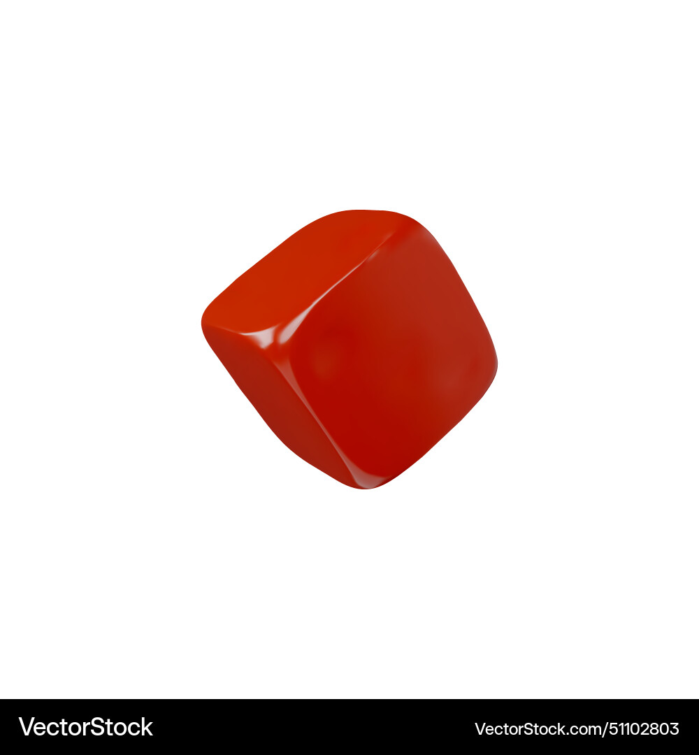 Lustrous red 3d dice icon Royalty Free Vector Image