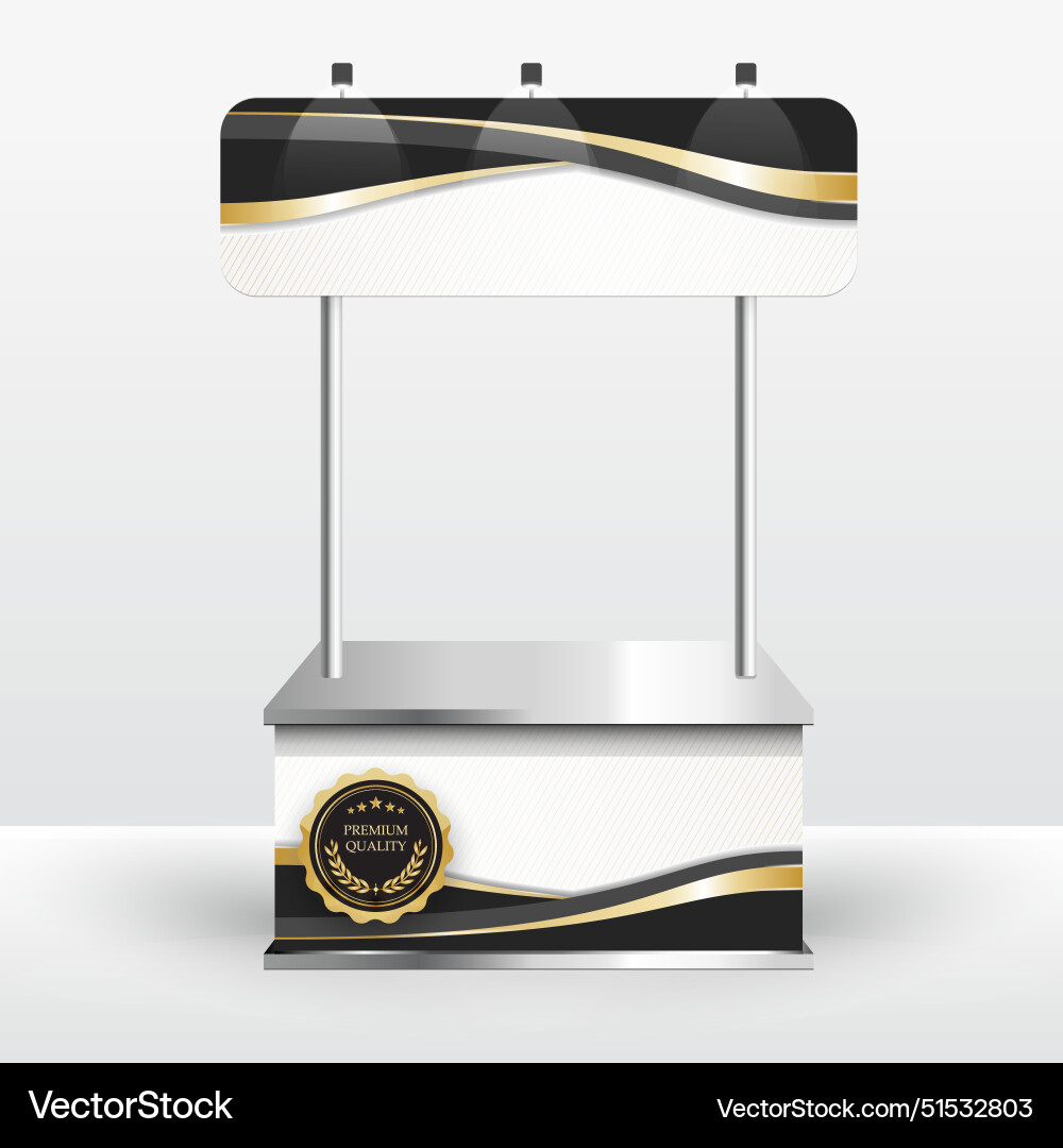 Luxury product display counter black gold Vector Image