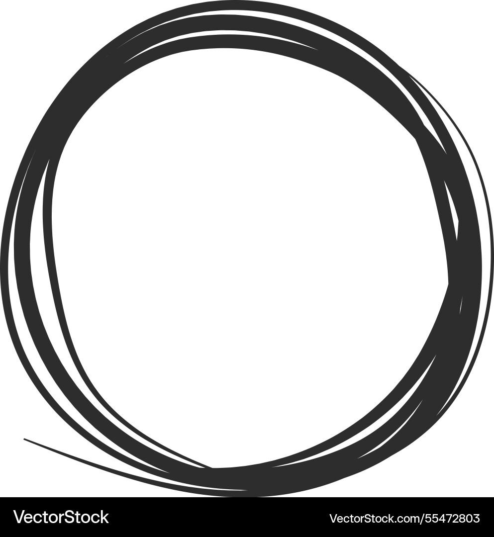 Multiple black lines forming a circle on white Vector Image