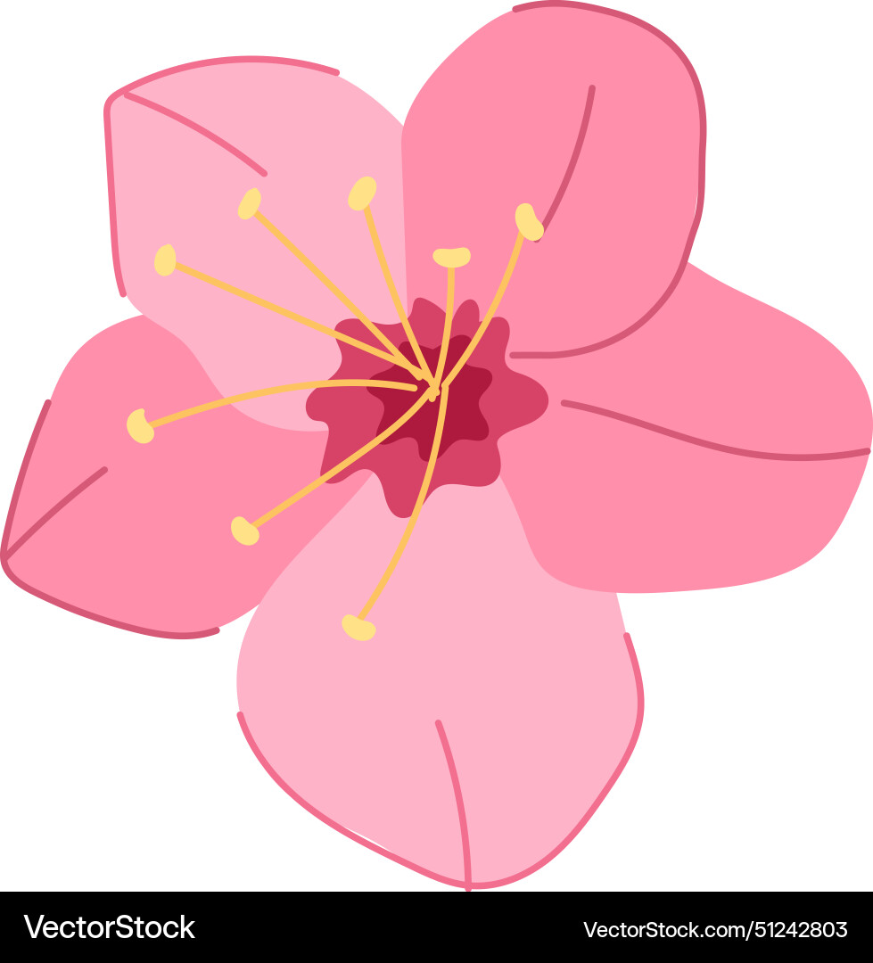 Nature sakura cherry blossom cartoon Royalty Free Vector