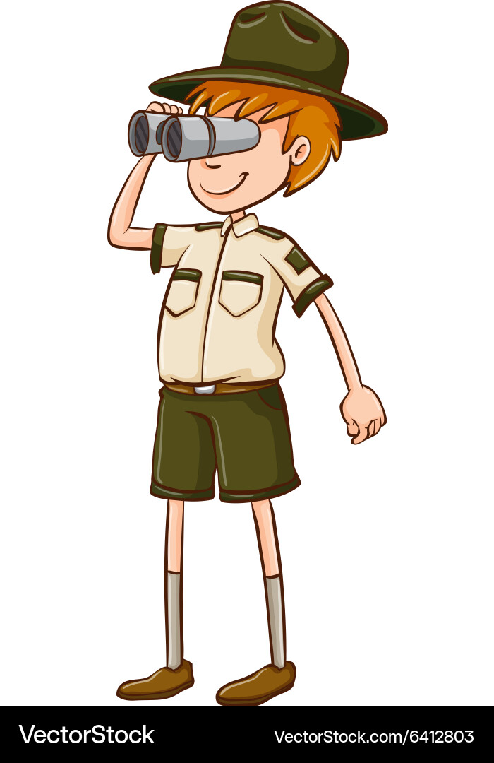 Park Ranger with Binoculars Royalty Free Vector Image